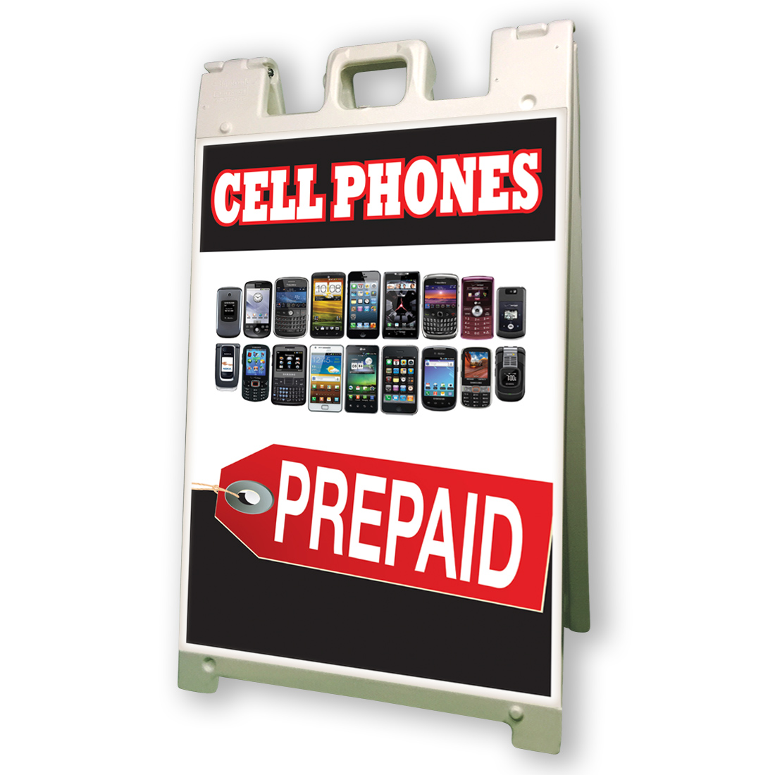 Cell Phones Prepaid Sidewalk A Frame 24"x36" Outdoor Vinyl Retail Sign ...